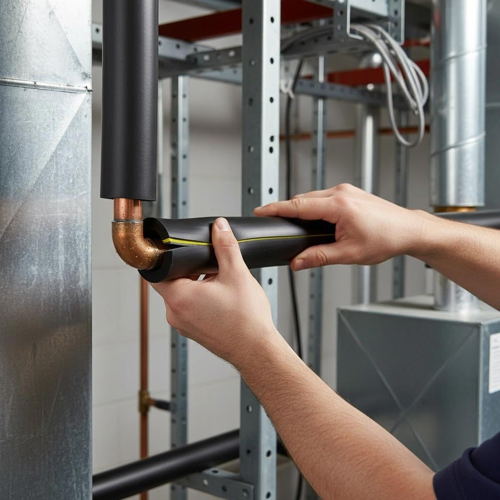 Pipe Insulation Lagging Nitrile Foam Class O Self Seal 28mm x 25mm ...