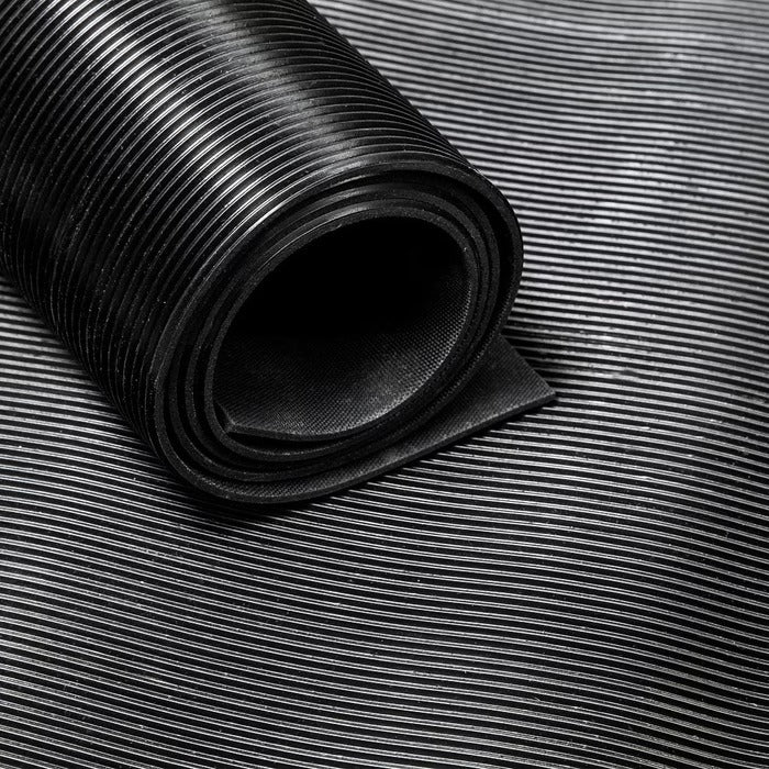 Economical Heavy Duty Fine Ribbed Rubber Matt | Rubber Co
