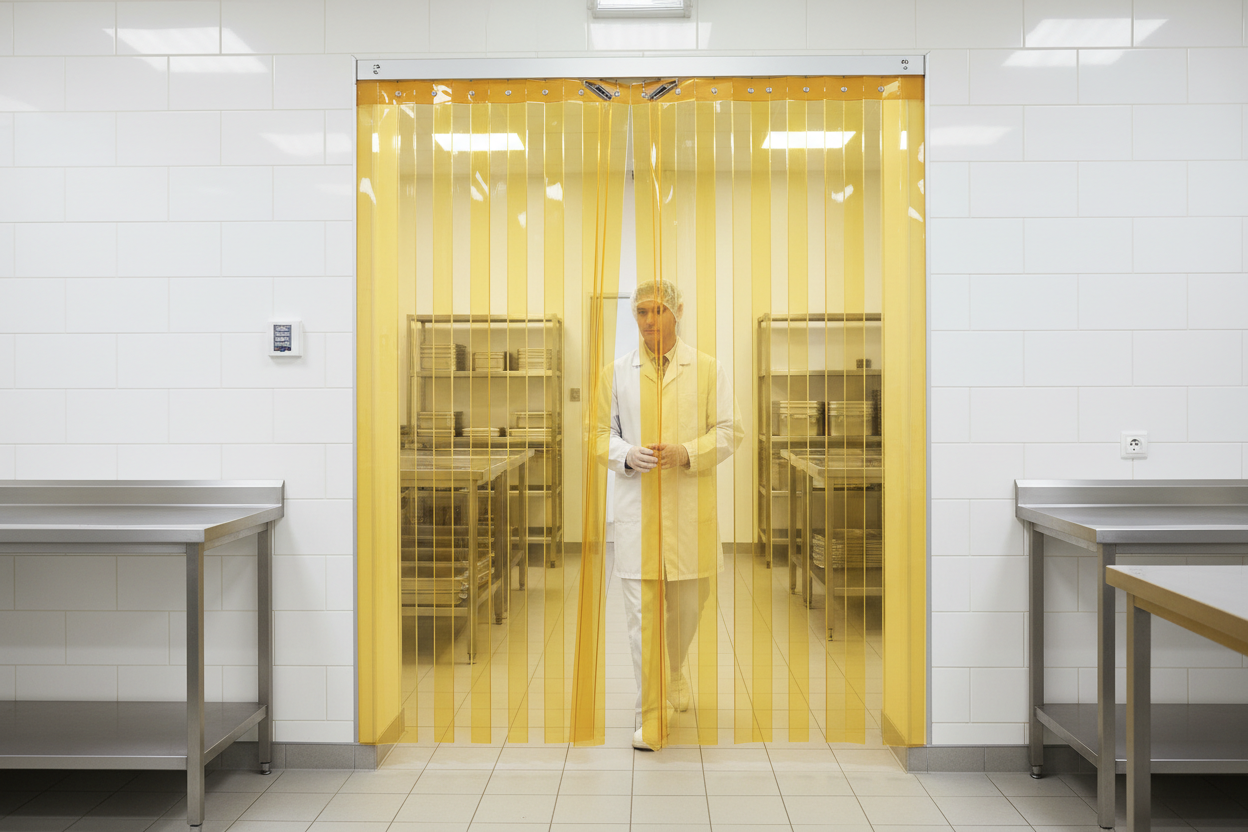 Yellow PVC Strip Curtains Swivel Hinge | Insect & Pest Control Barrier ...