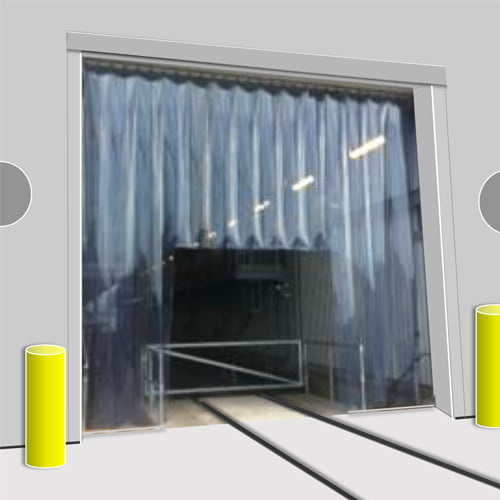 Heavy Duty Train Shed Strip Curtains with Swi | Rubber Co